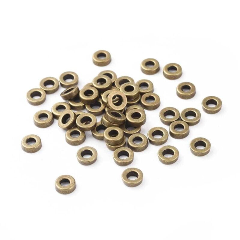 10 Stunning Round Antique Bronze Plated Metal Spacer Beads (6mm)