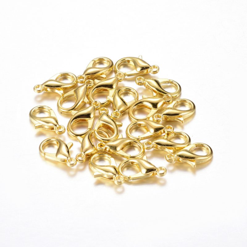 10 Beautiful Gold Lobster Hooks (Plated) - (14mmx7mm)