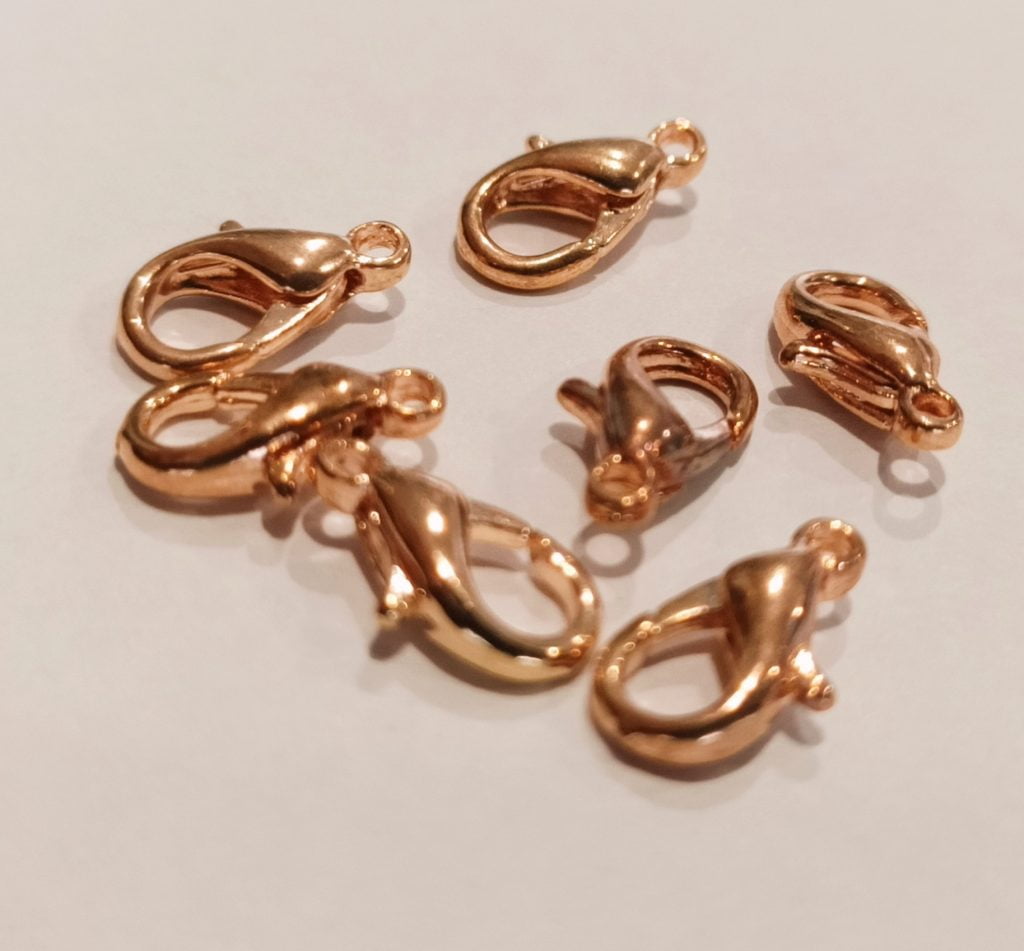 Beautiful 10 Dark Rose Gold Plated Lobster Hooks (10mmx5mm)
