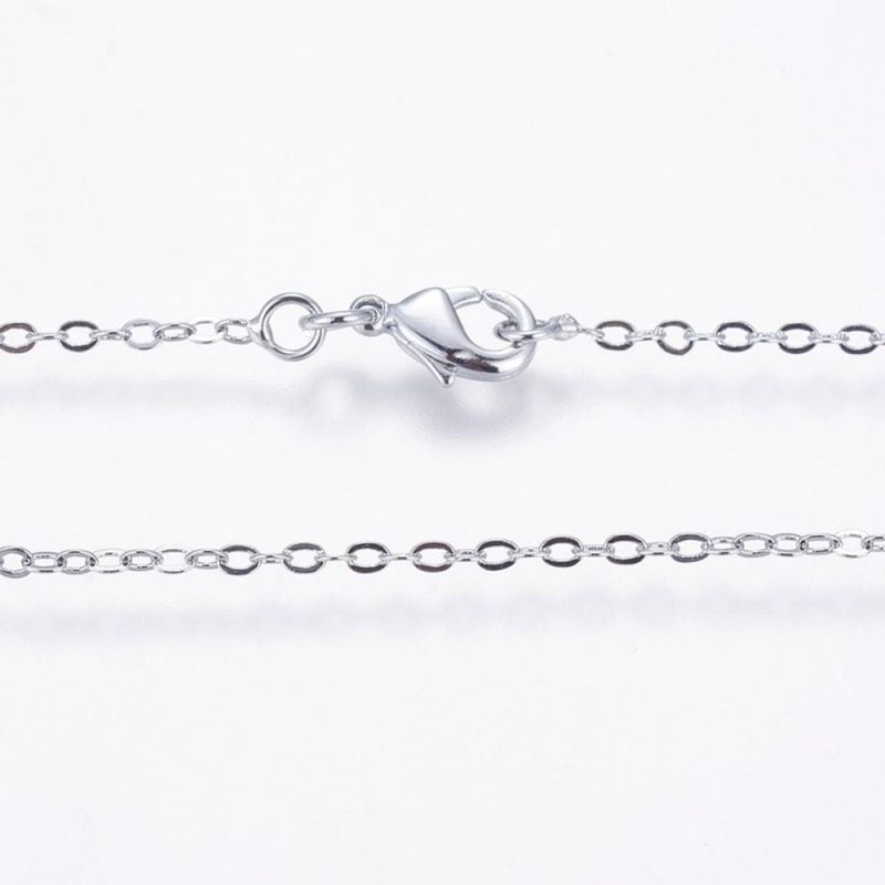 1 Stylish Complete Silver Plated Metal Chain - (60cm)
