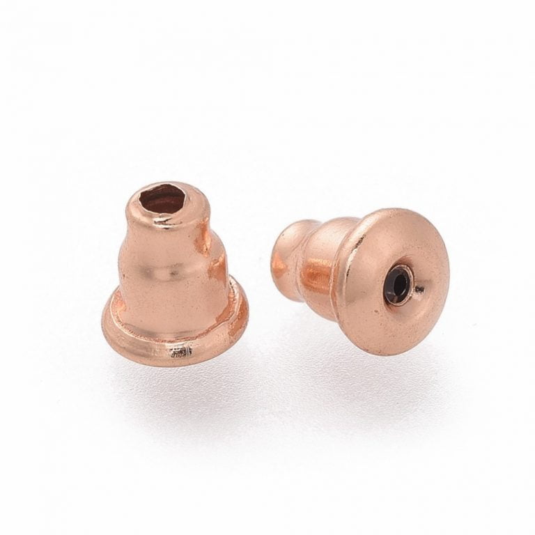 10 Rose Gold Earring Backs, Earrings Posts, Stoppers 6mm