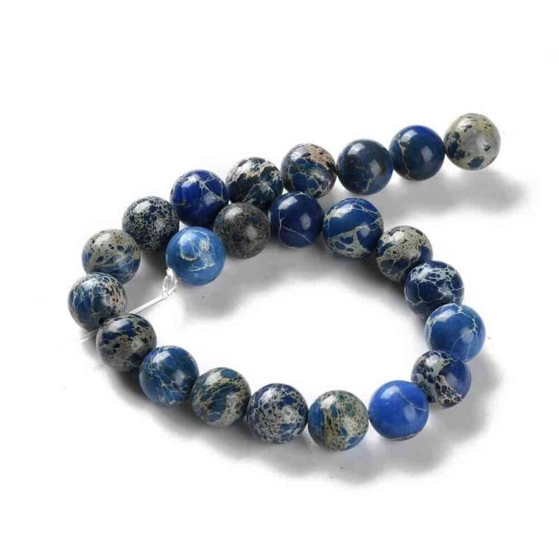 Gorgeous Steel Blue Imperial Jasper Gemstones Beads (9mm)